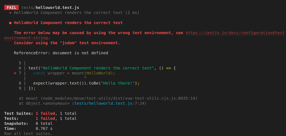 Vue 3 component testing with Jest